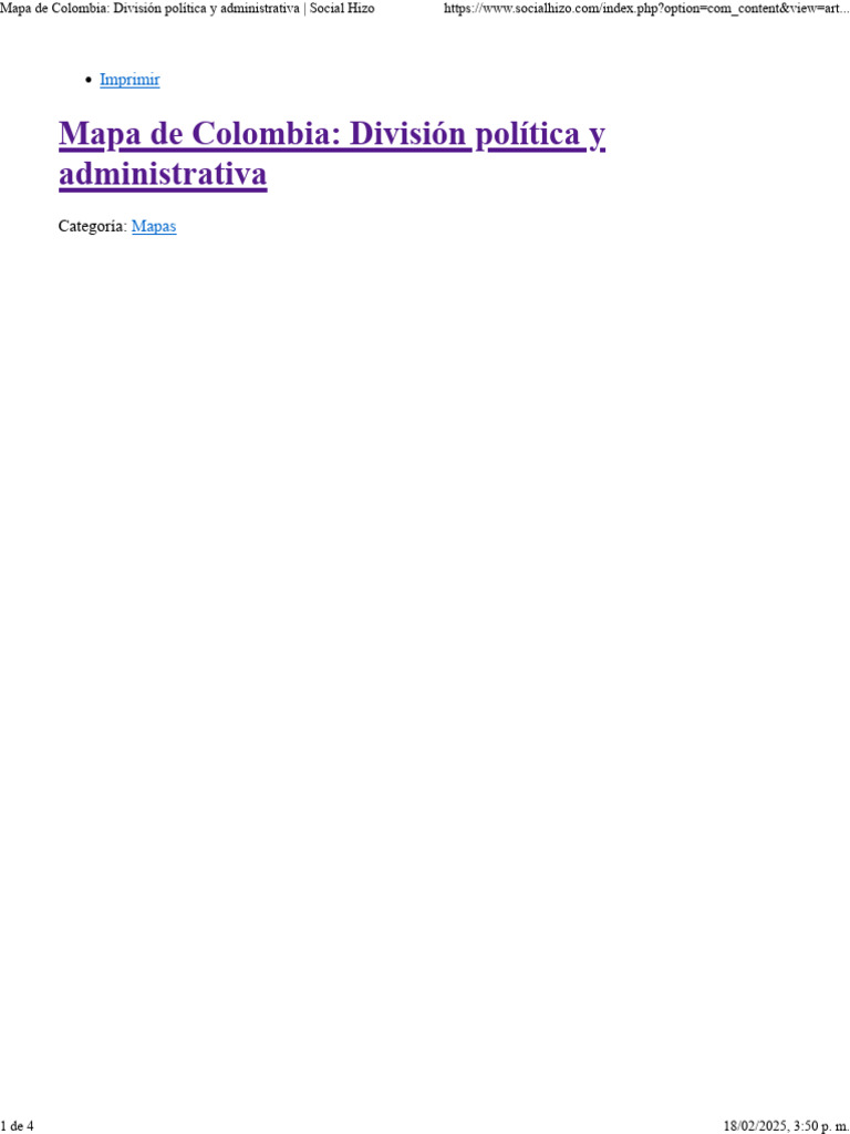 Mapa de Colombia_ División Política y Administrativa _ Social Hizo | PDF