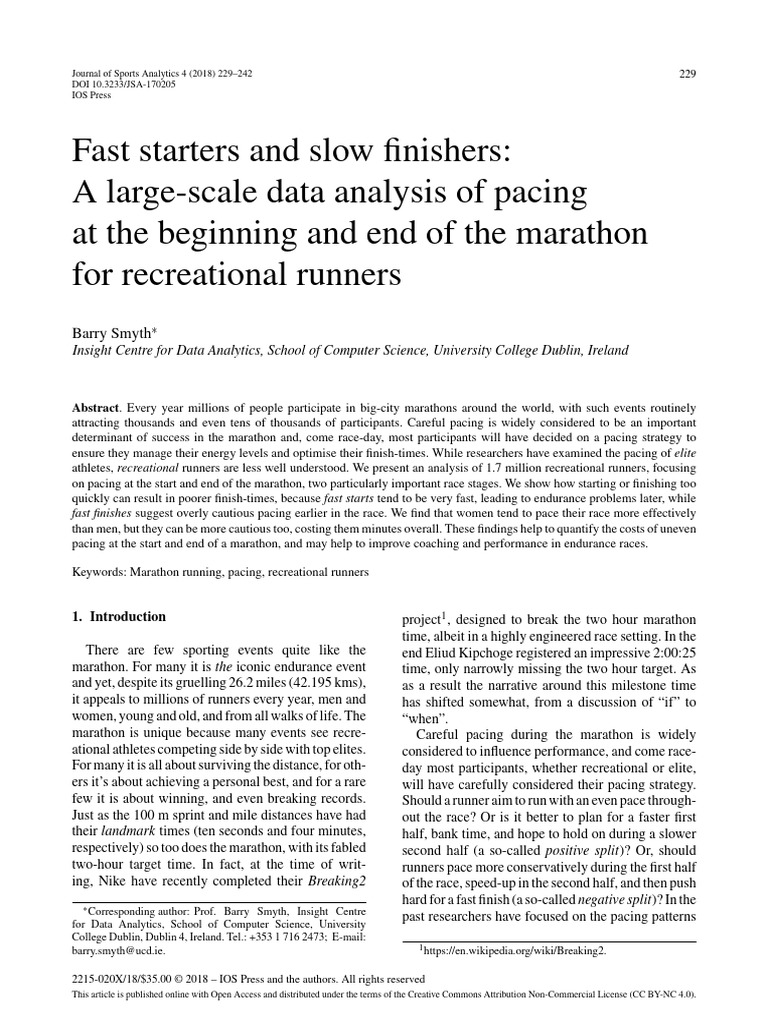 Fast Starters and Slow Finishers: A Large-Scale Data Analysis of Pacing ...