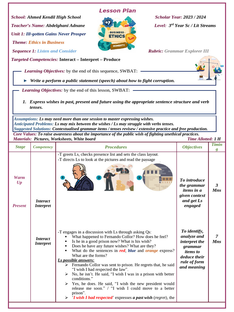 Grammar Explorer III Lesson Plan | PDF | Subject (Grammar) | Verb