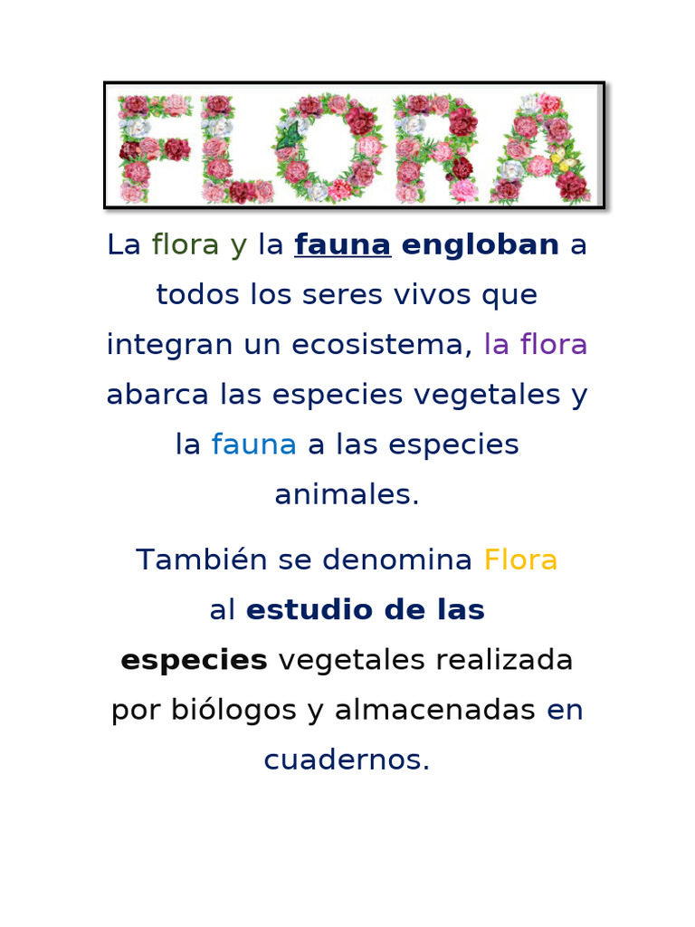 Flora y fauna: definición y estudio | PDF