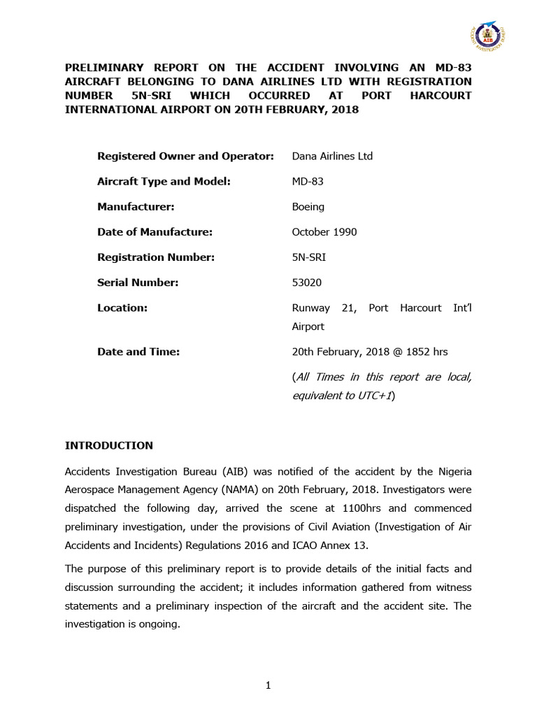 MD-83 Accident Report: Dana Airlines 2018 | PDF | Flight Recorder ...