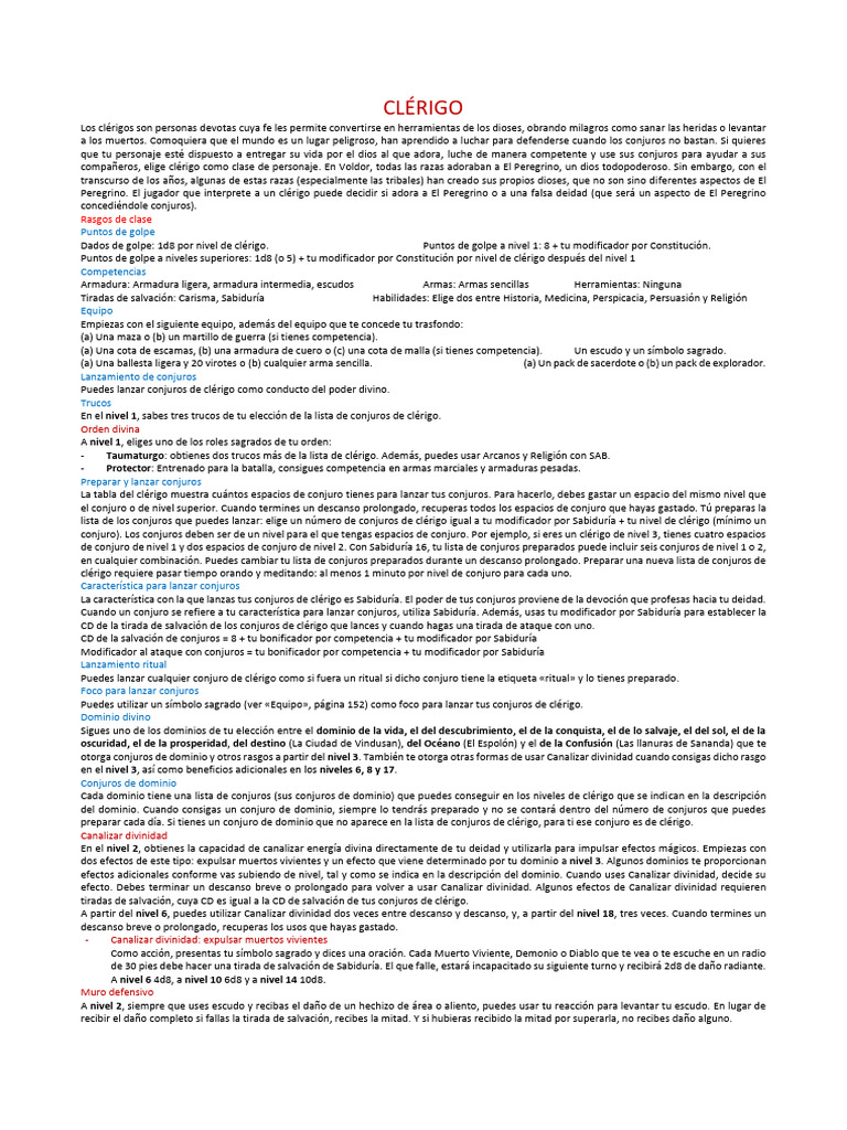 Clérigo | PDF | Deidades | Agua
