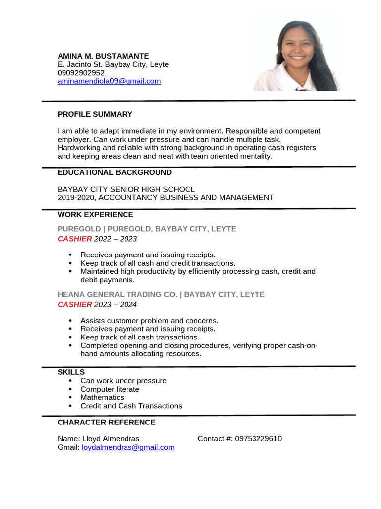 Amina Resume | PDF
