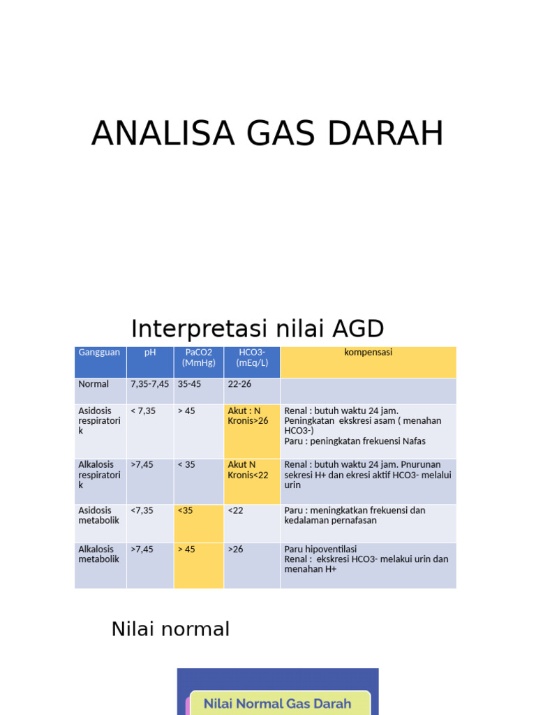 Analisa Gas Darah dan Interpretasi Nilai | PDF