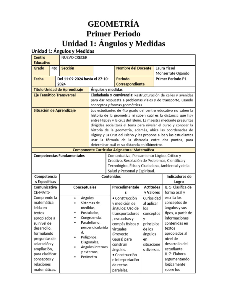 Matematica 4to (periodo) | PDF | Matemáticas | Geometría