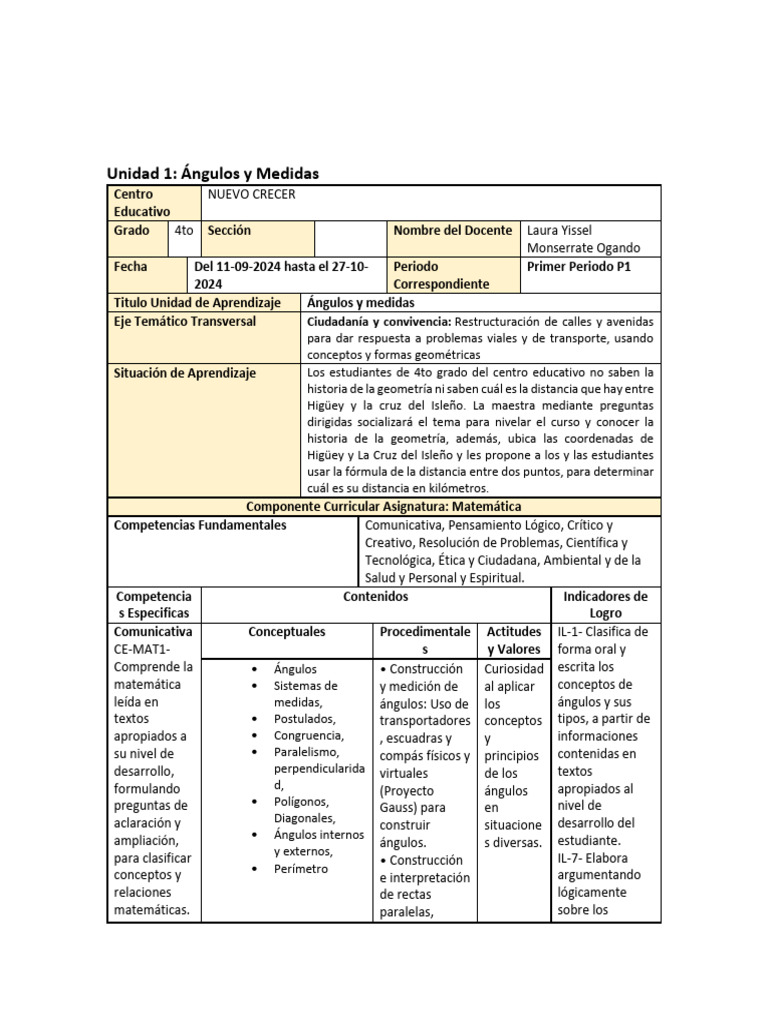 Matematica 4to (Periodo) | PDF | Geometría | Matemáticas