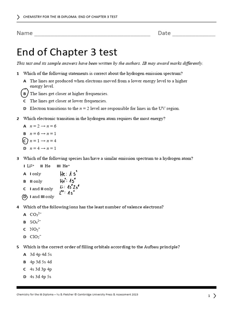 End of Chapter 3 Test | PDF
