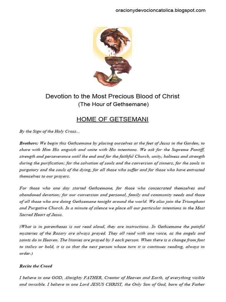 The Hour of Gethsemane Catholic Prayer and Devotion | PDF | God The Father | Jesus