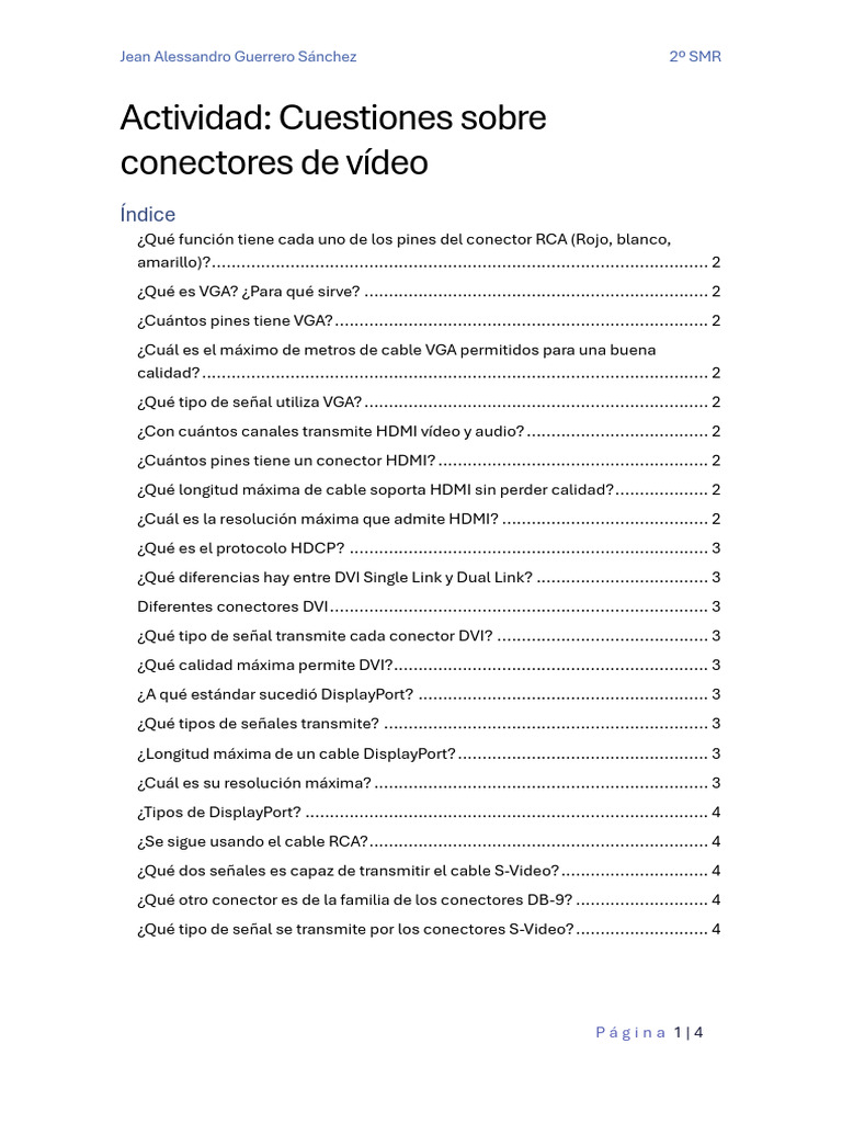 Guía de Conectores de Video y Audio | PDF | Hdmi | Electrónica