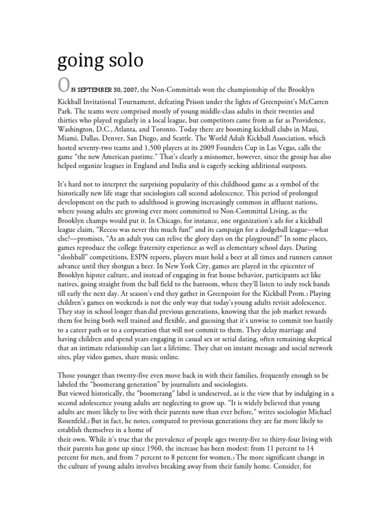 Going Solo Chapter 1 | Employment | Adolescence