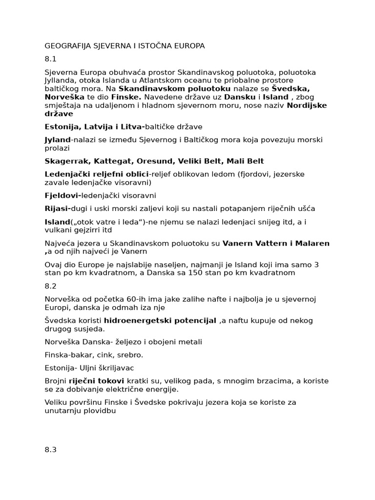 Geografija Ponavljanje Za Zandnji Ispit Znanja | PDF