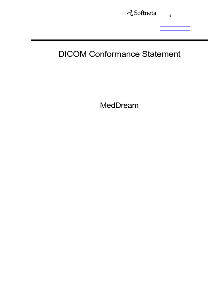 MedDream DICOM Conformance 8.4.0 | PDF | Web Server | Internet & Web