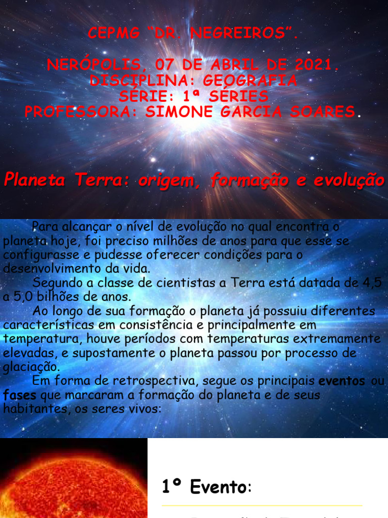 Formação e Evolução da Terra | PDF | Terra | Plantas