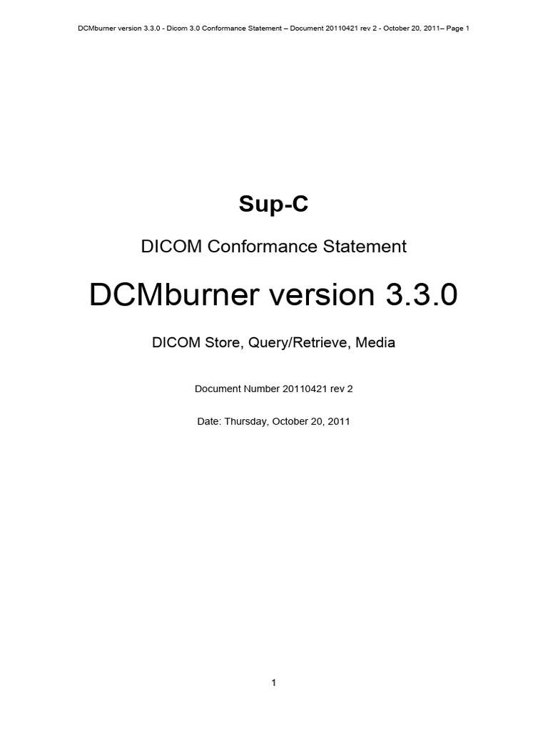 Dicom Conformance Statement | PDF | Computer File | Computing