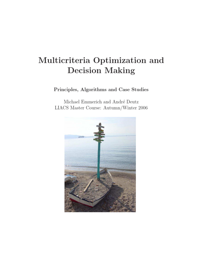 Multicriteria Optimizationand Decision Making | PDF | Mathematical Optimization | Linear Programming