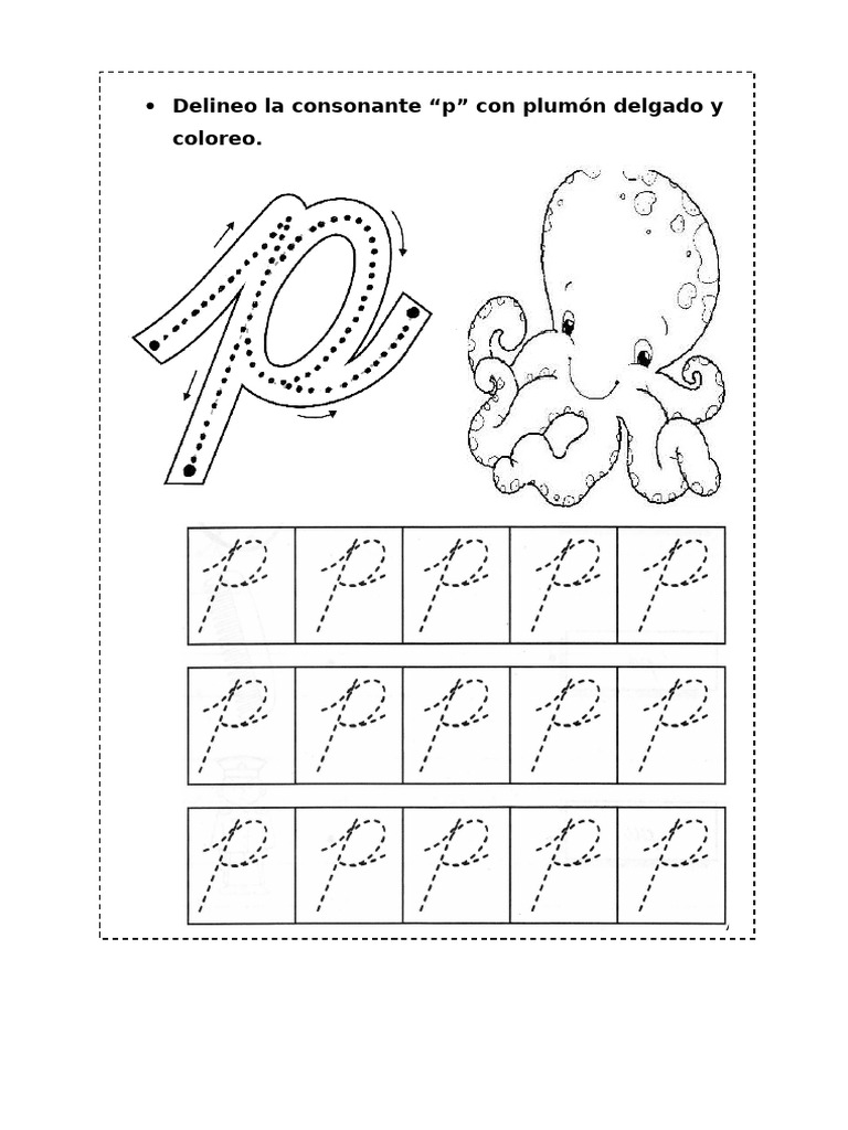 Delineo la consonante p | PDF