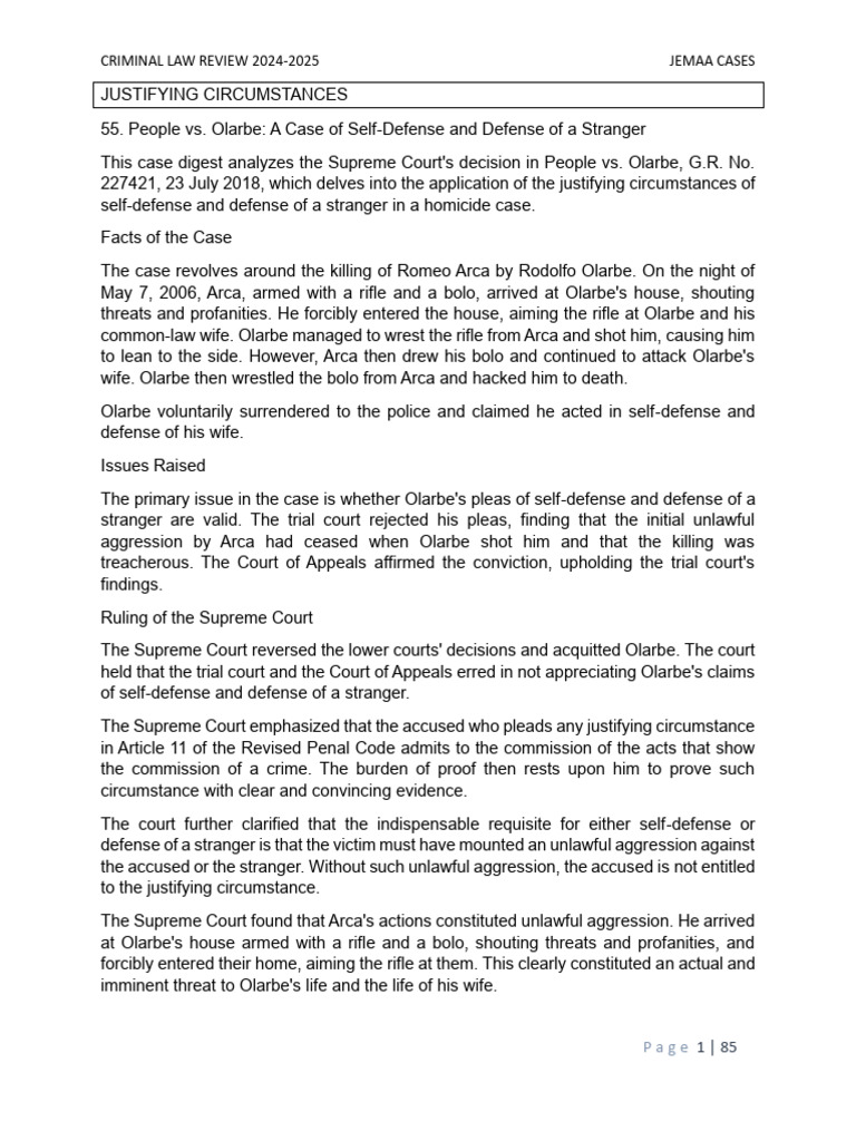 Jemaa Cases | PDF | Insanity Defense | Burden Of Proof (Law)