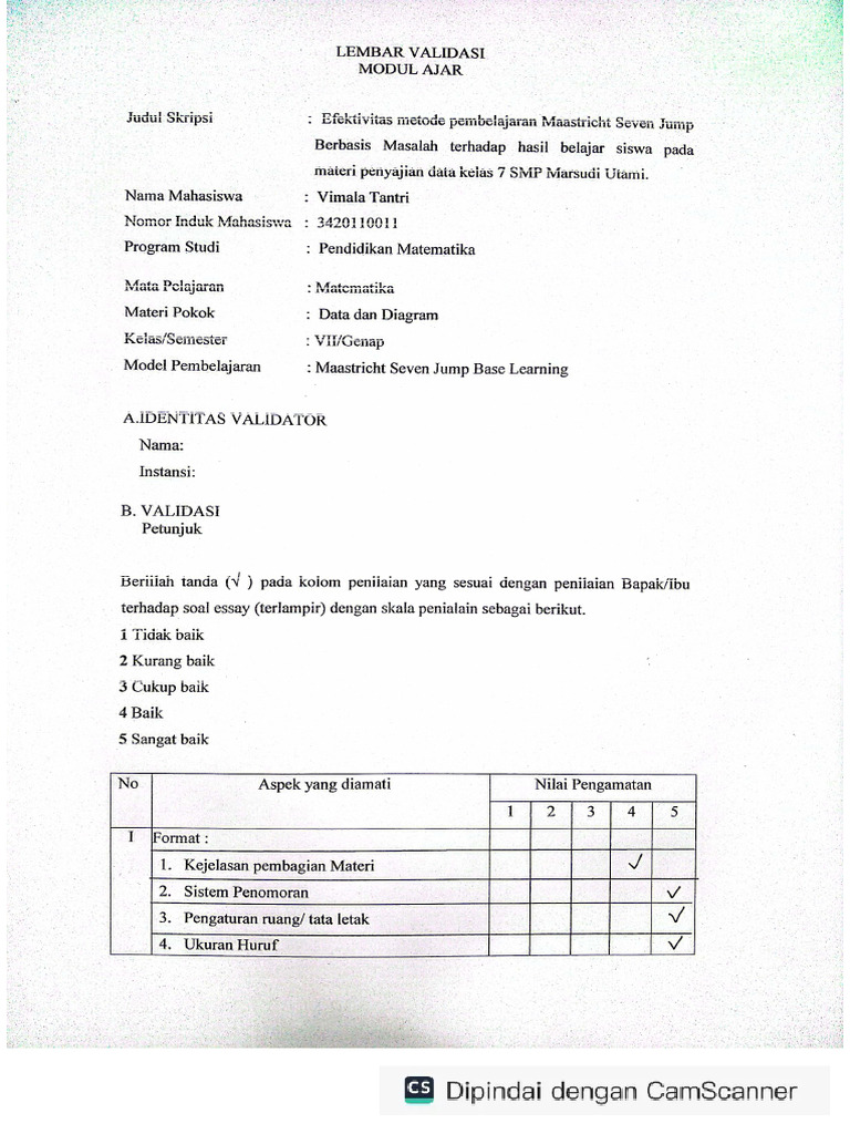 Validasi Modul Ajar | PDF