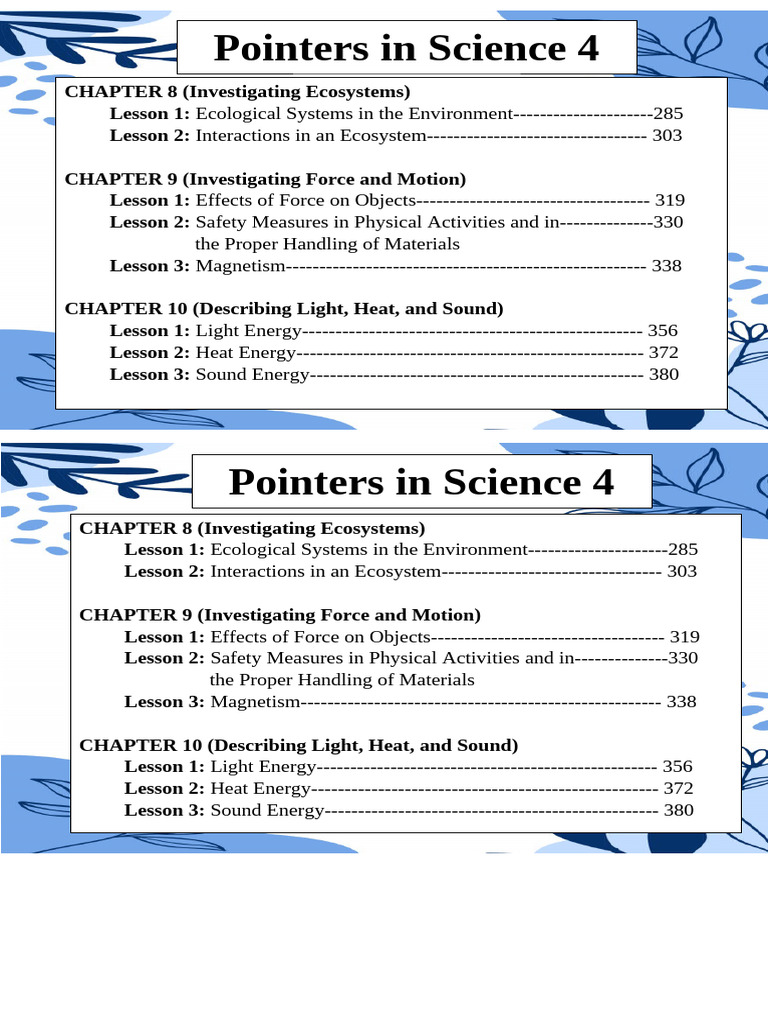 Pointers Science 4 | PDF