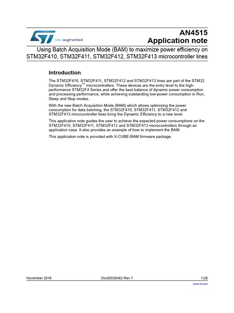 AN4515 Application Note | PDF | Microcontroller | Random Access Memory