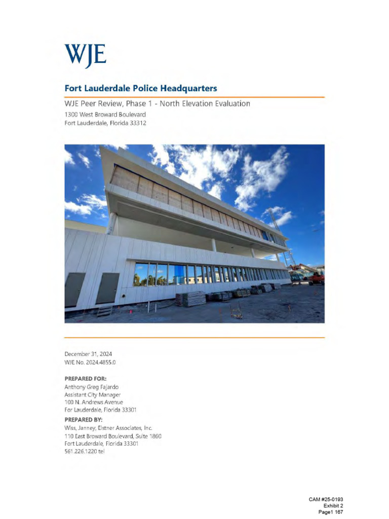 Exhibit 2 - WJE Peer Review Phase 1 - North Elevation Evaluation | PDF