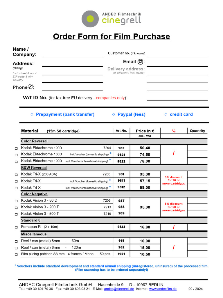 Orderform and Shipping EN | PDF | Credit Card