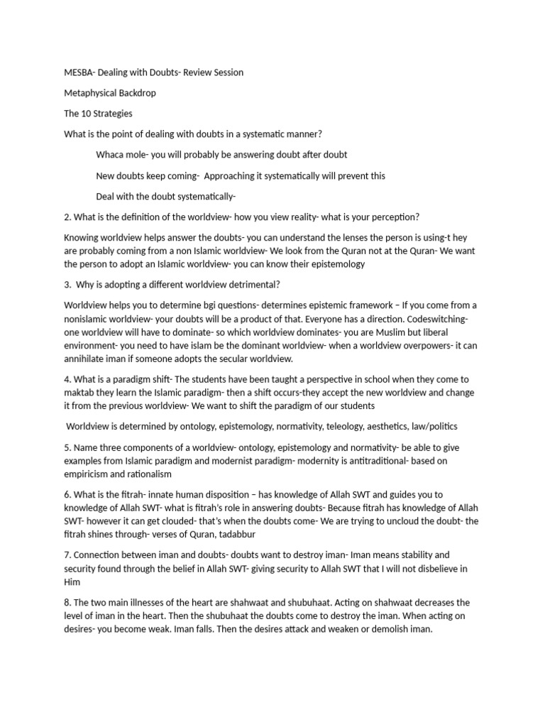 MESBA Review | PDF | Epistemology