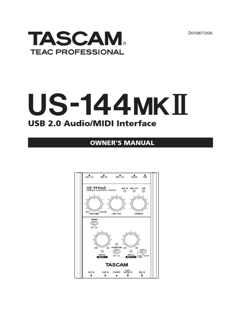 US-144MKII Owners Manual E | PDF | Microphone | Usb