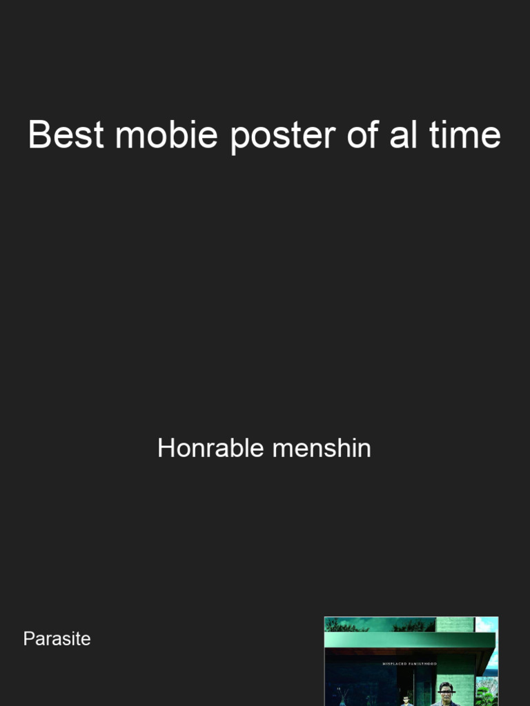 Best Mobie Poster of Al Time | PDF