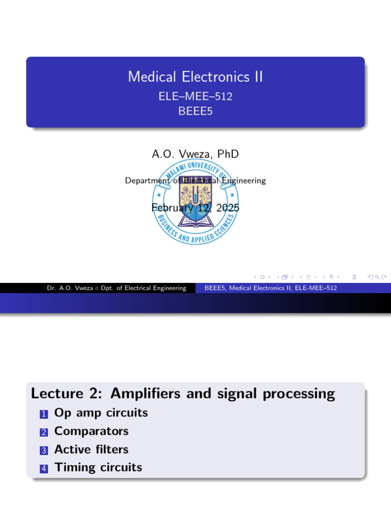 Op Amps in Medical Electronics II | PDF | Operational Amplifier | Amplifier