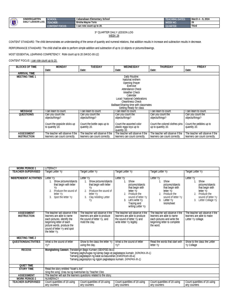 WEEK 26 DLL basedonMELCS 2 | PDF | Learning | Behavior Modification