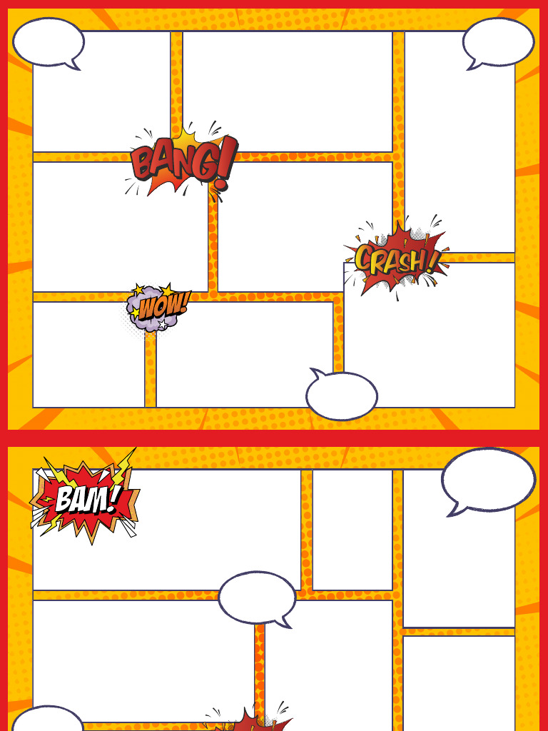 Yellow and Blue Bright Colourful Illustrative Superhero Comic Strip PDF ...