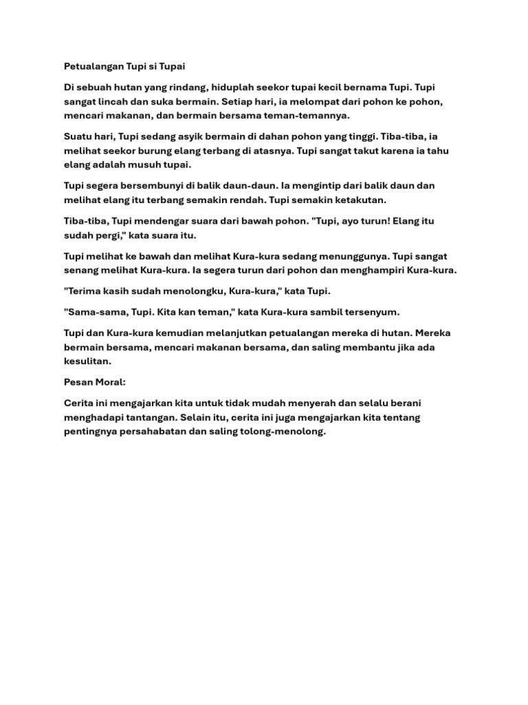 Petualangan Tupi Si Tupai | PDF