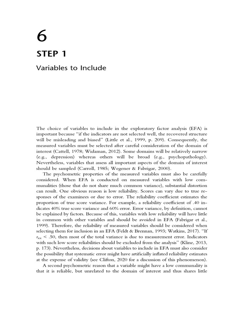6 A Step By Step Guide To Exploratory Factor Analysi 6 Step 1 Variables To Include