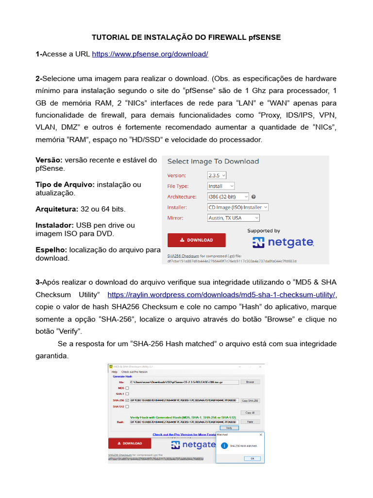 Tuto Install Pfsense | PDF | Endereço de IP | Informática