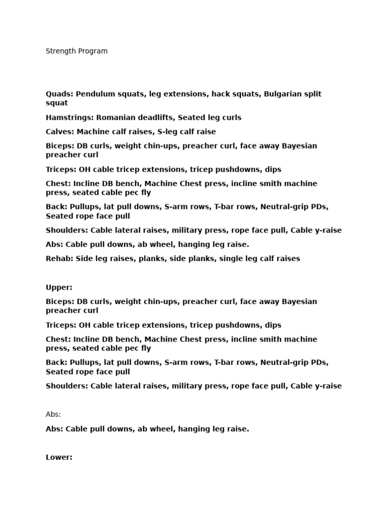Strength Program | PDF