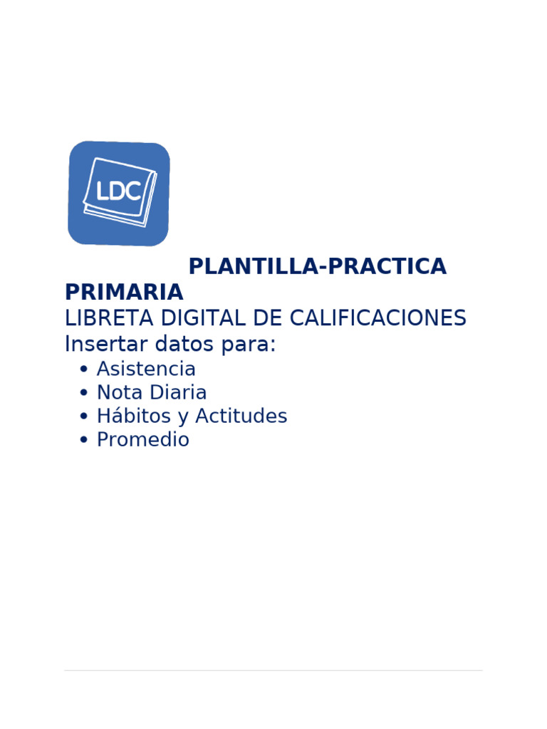 Plantilla Practica Primaria | PDF