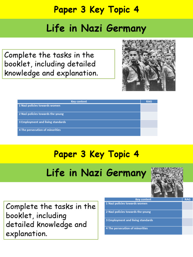 Key Topic 4 Booklet consolidation lesson (1) | PDF | Nazi Germany | Nazism