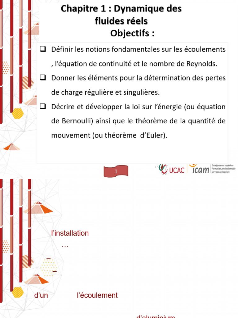 Chapitre_1_-_Dynamique_des_fluides_réels | PDF | Écoulement laminaire | Nombre de Reynolds