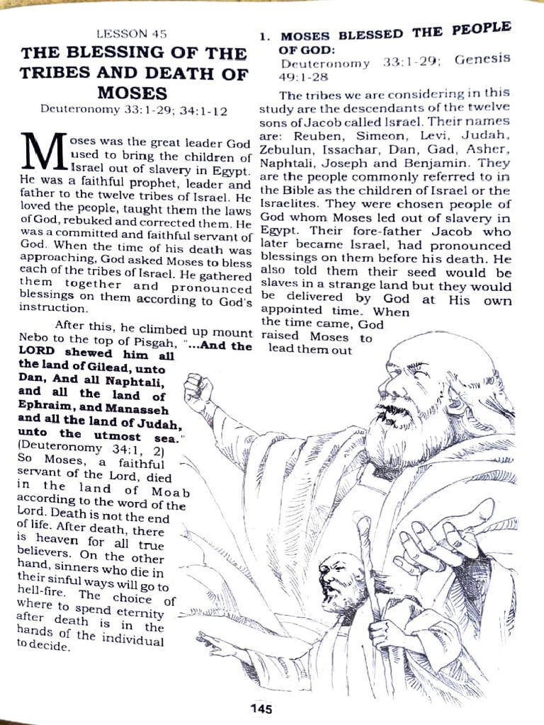 Children STS - The Blessing of The Tribe and The Death of Moses | PDF | Book Of Deuteronomy | Jesus