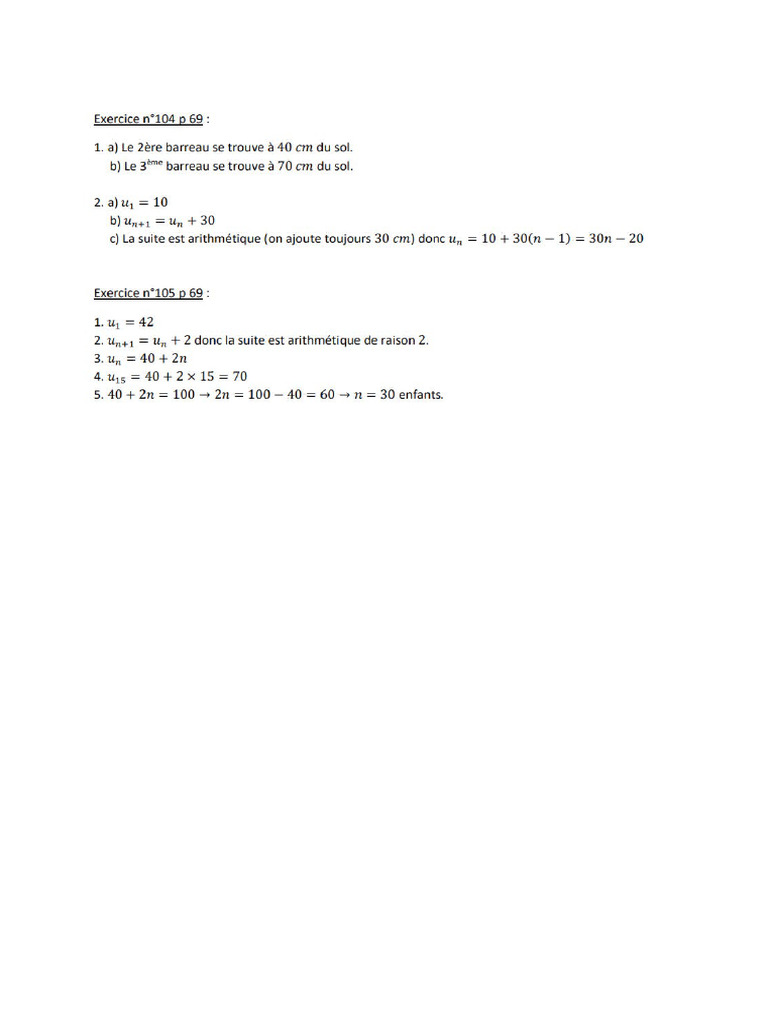 Correction Exercices Suites | PDF