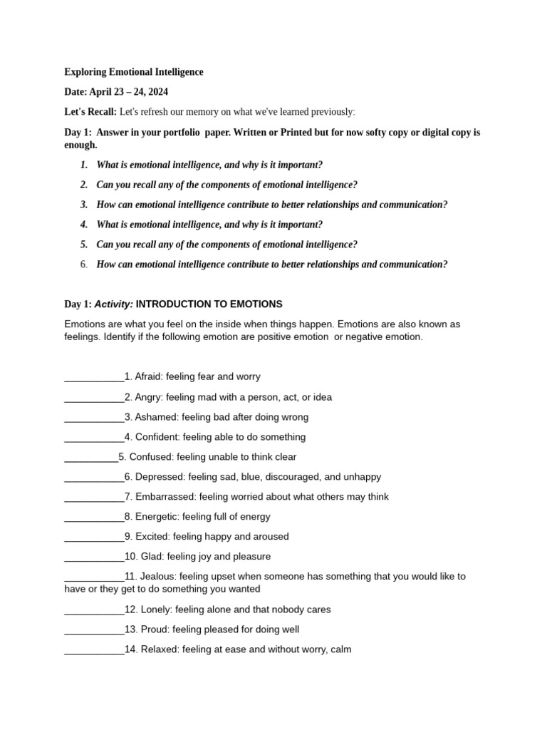 Exploring Emotional Intelligence | PDF | Emotions | Feeling