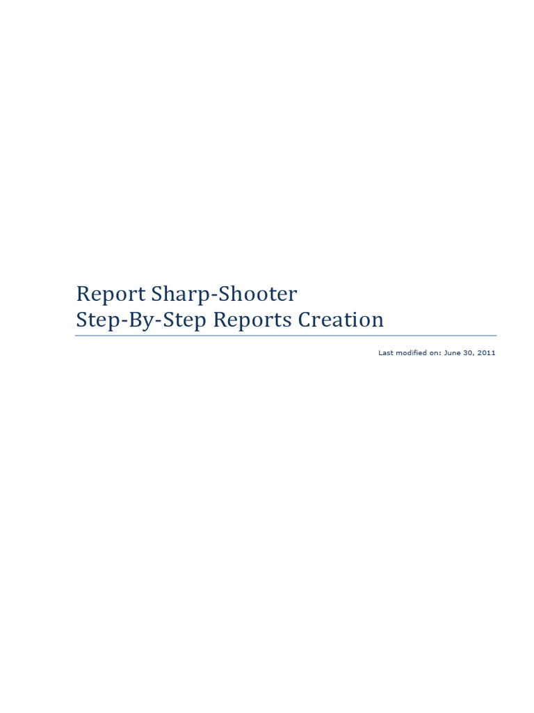 Step by Step Reports Creation | PDF | Computing | Graphical User Interfaces