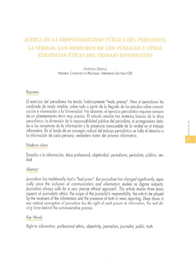 Etica Periodistica | PDF