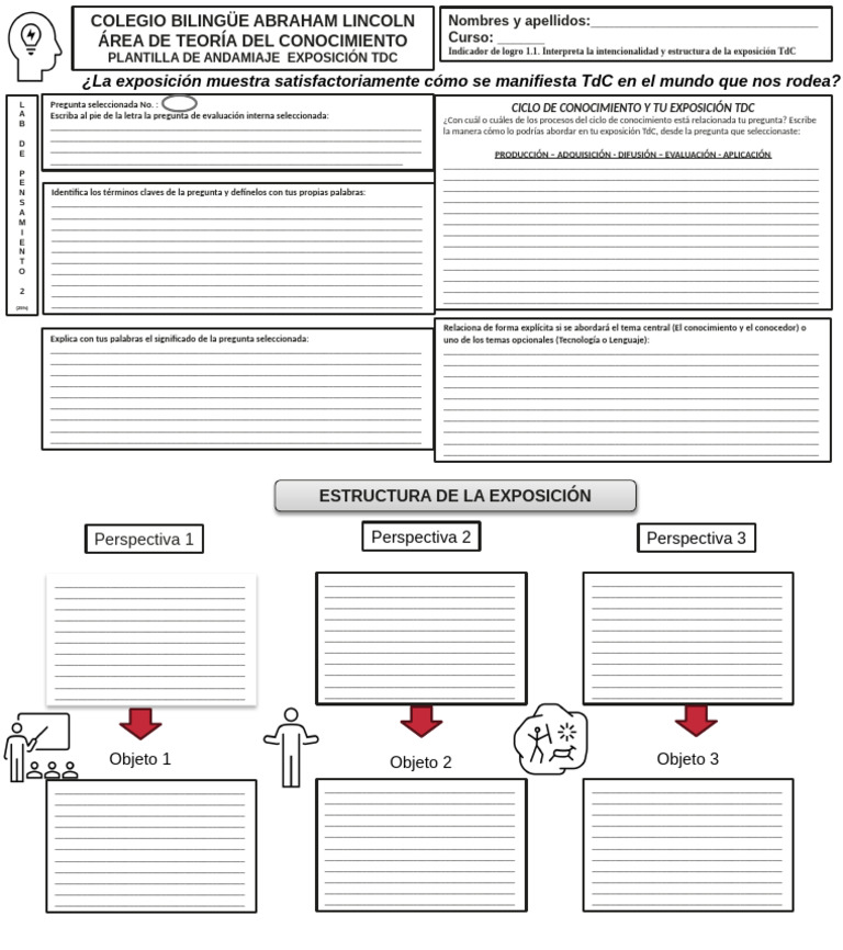 Plantilla de Andamiaje Exposición TDC 2025 | PDF | Comunicación humana | Ciencia cognitiva