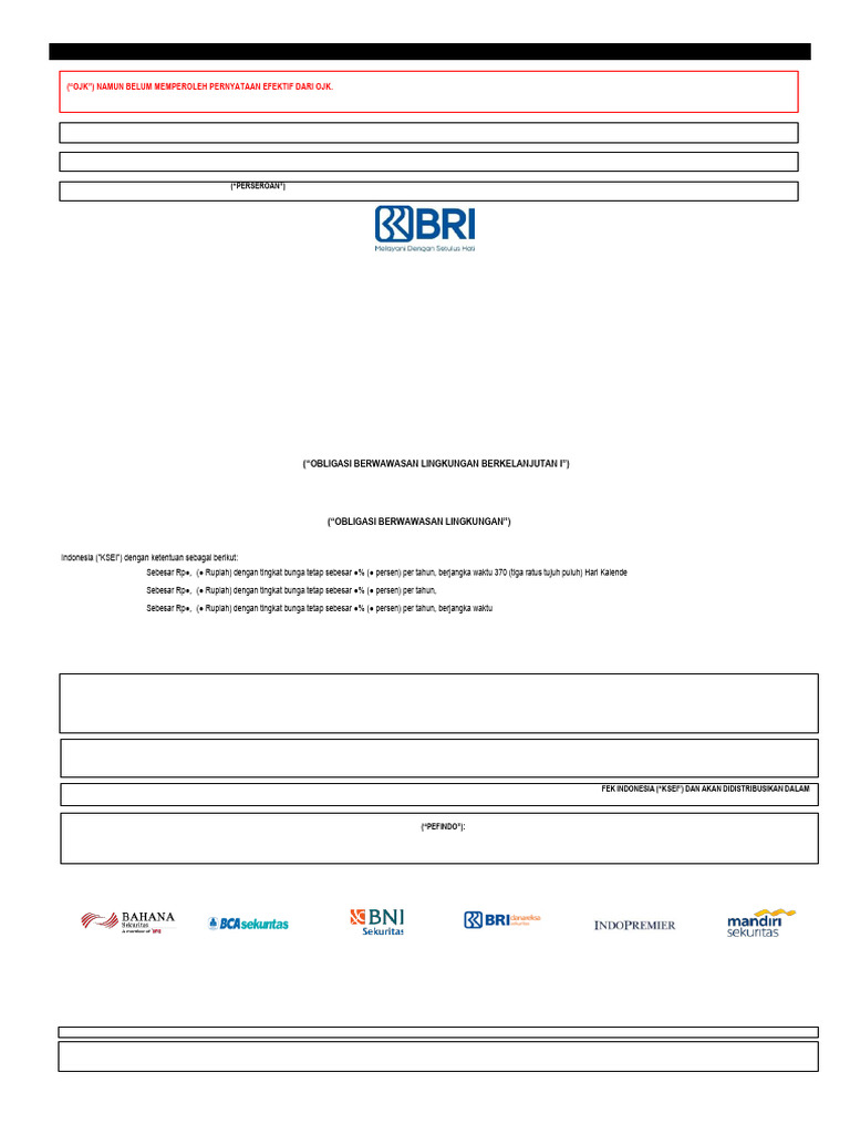 "Penawaran Obligasi BRI 2022" | PDF