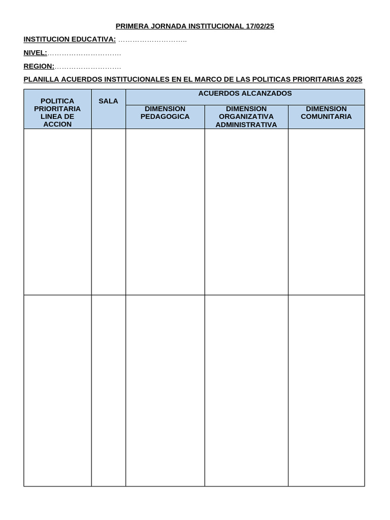 Planilla Anexo III Jornada 2025 | PDF