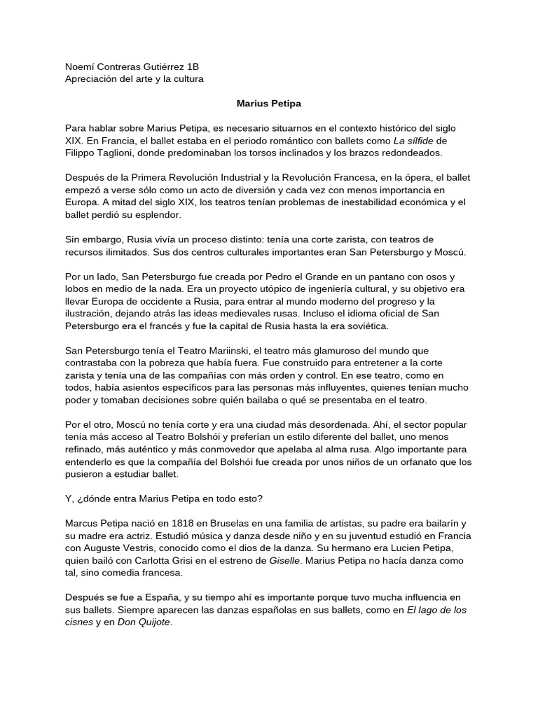Marius Petipa | PDF | Ballet | Bailes