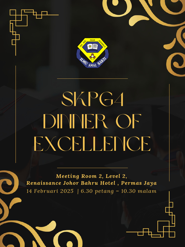 Black Gold Elegant Graduation Ceremony Program - 2 | PDF