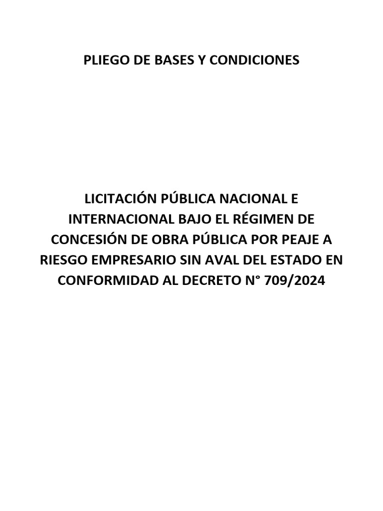 Pliego de Bases y Condiciones HPP 2024 | PDF